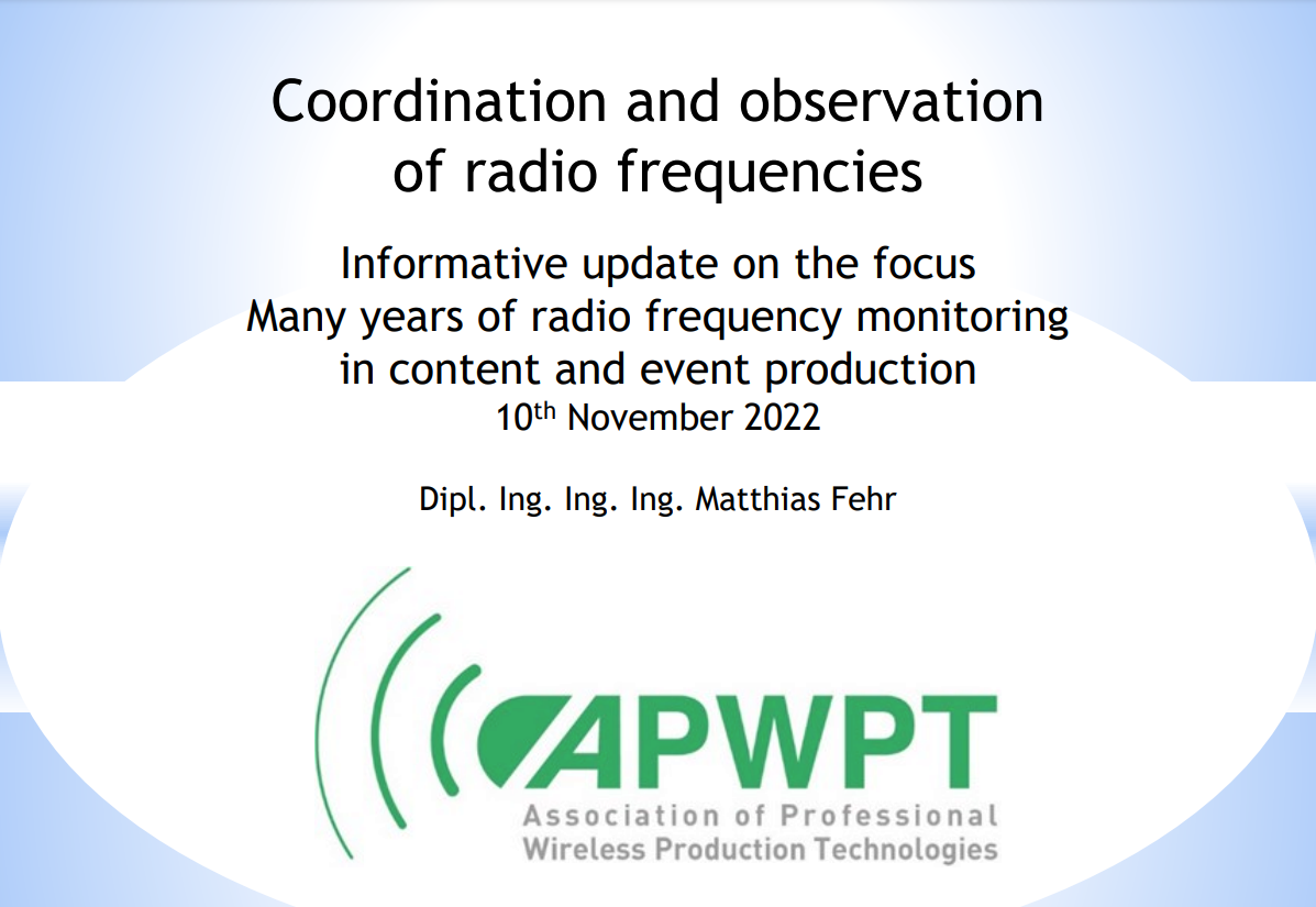 Coordination and observation of radio frequencies - SOS - Save our Spectrum
